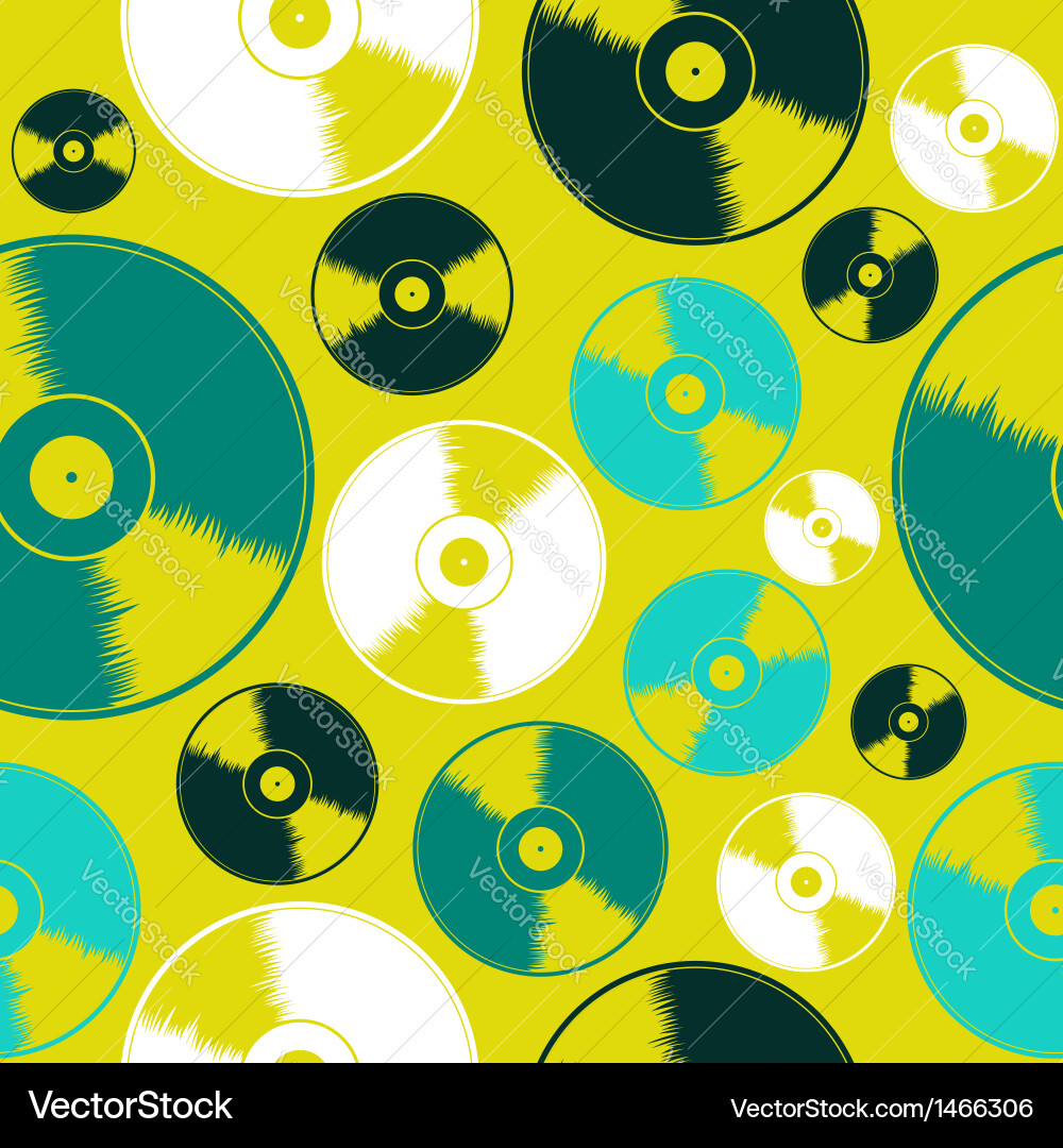 Vinyl record seamless pattern Royalty Free Vector Image