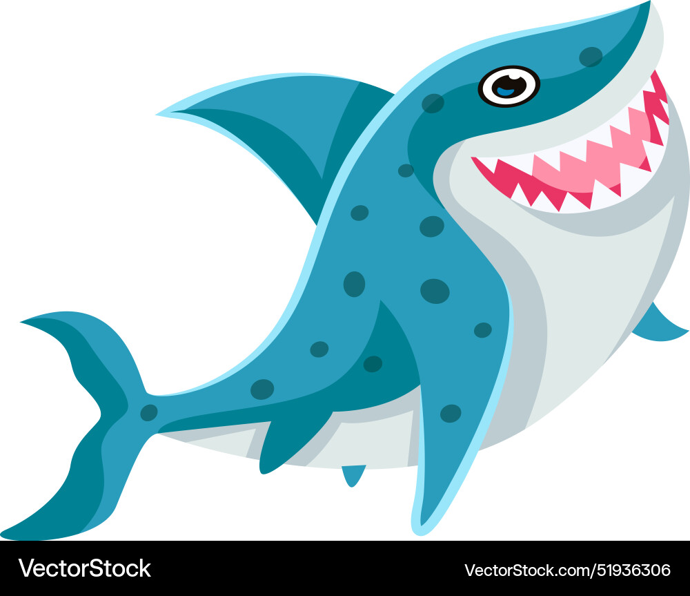 Weba flat style con of smiling scary shark Vector Image