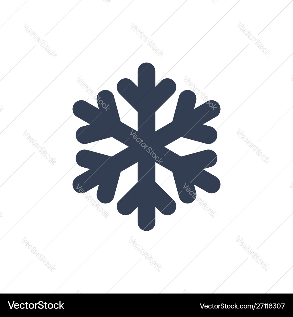 Chsnowflake icon black silhouette snow flake sign Vector Image