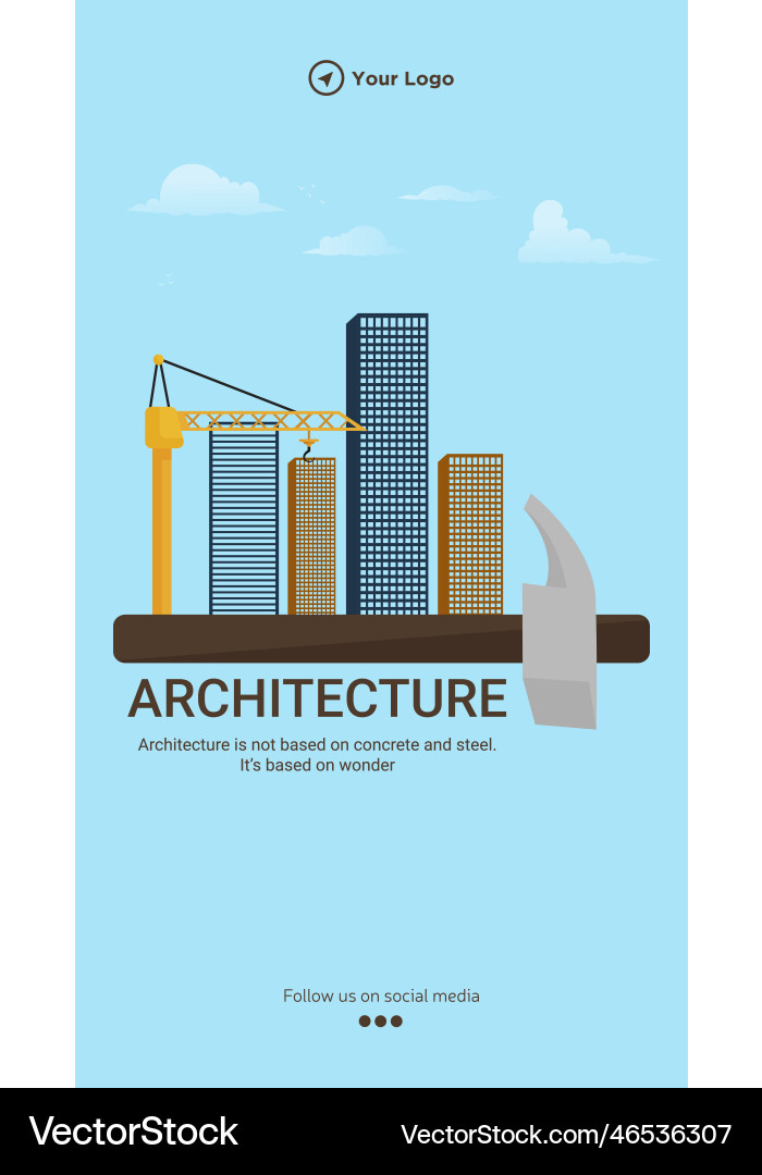 Construction architecture portrait template Vector Image