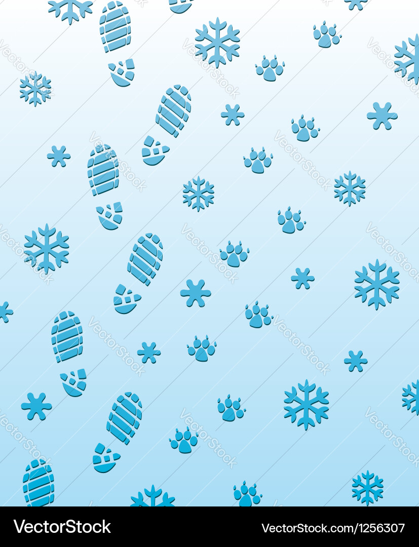 Foot prints on snow Royalty Free Vector Image - VectorStock
