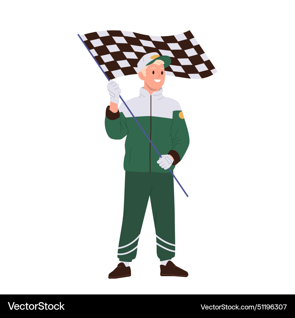 Isolated smiling pit stop worker cartoon Vector Image