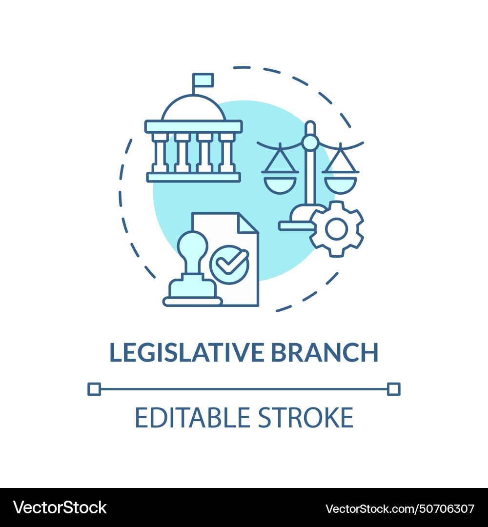 Legislative branch soft blue concept icon Vector Image