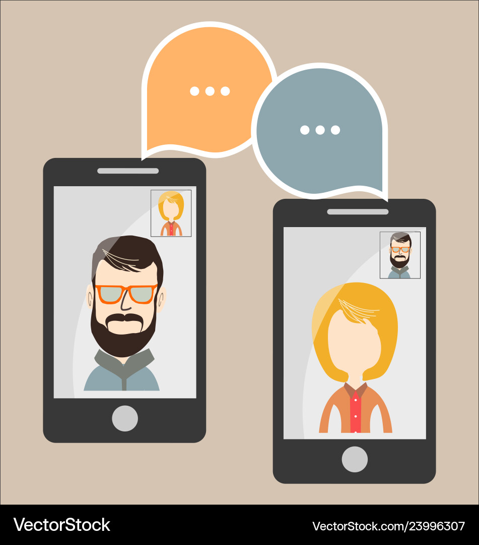 Online chat man and woman Royalty Free Vector Image