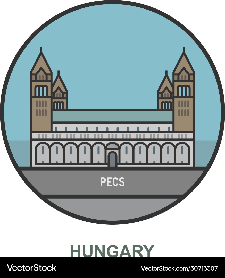 Pecs cities and towns in hungary Royalty Free Vector Image