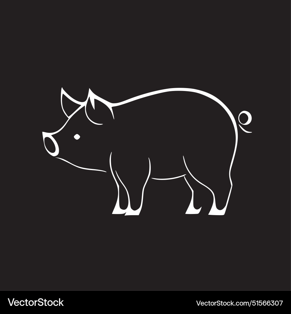 Pig - black and white isolated icon Royalty Free Vector