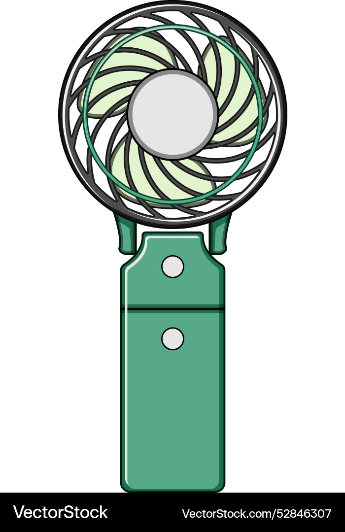 Rechargeable hand electric fan cartoon Royalty Free Vector