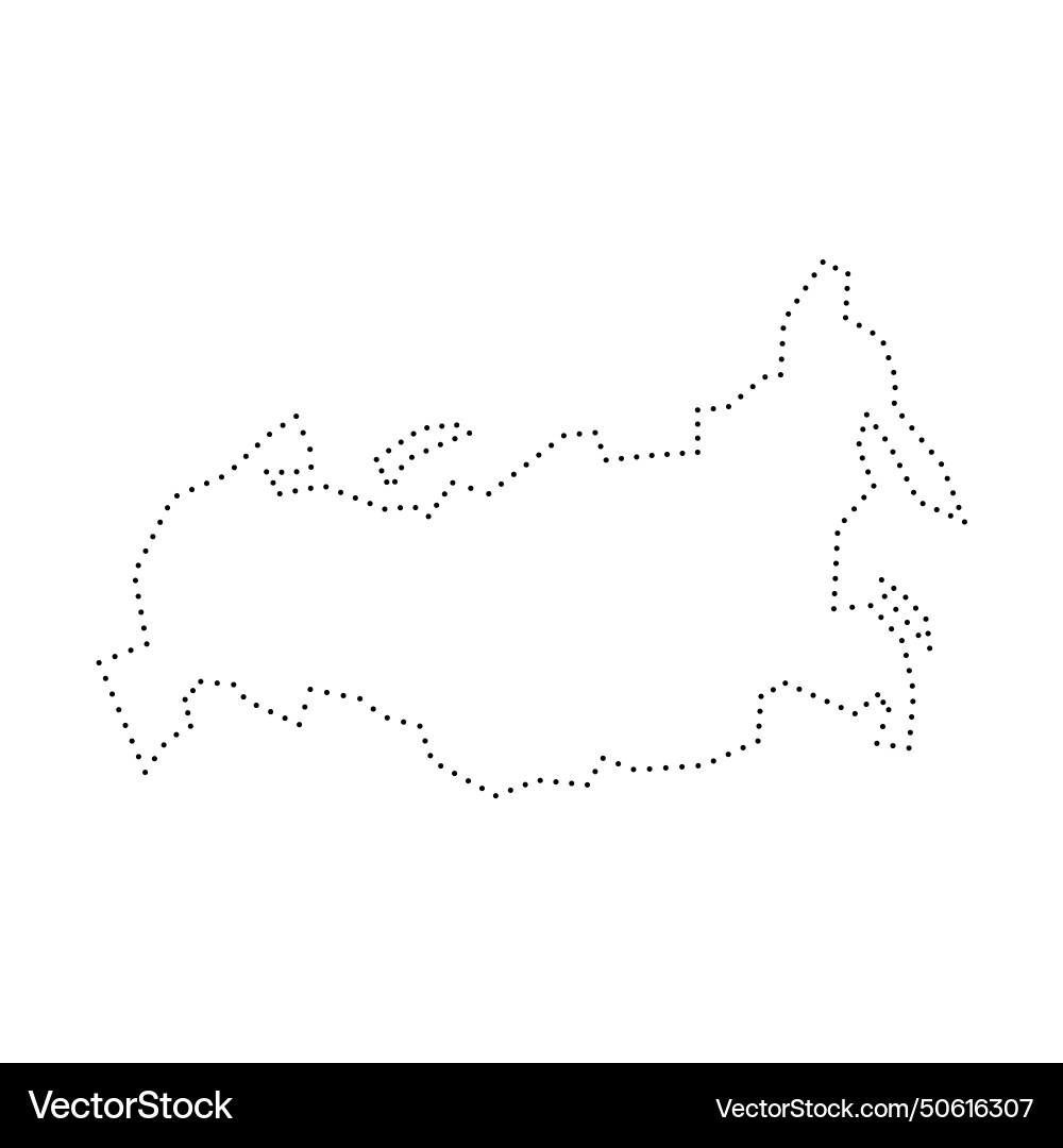 Russia dotted outline map Royalty Free Vector Image