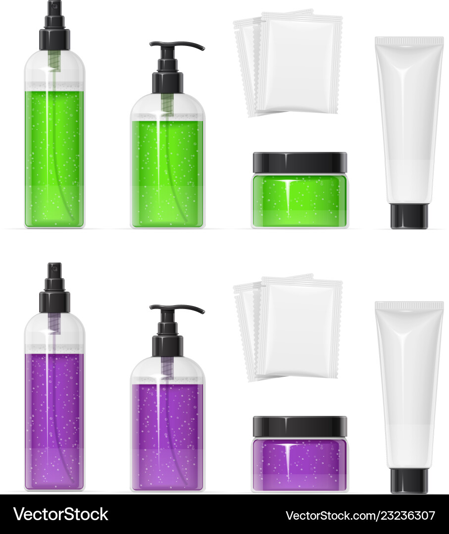 Set of plastic container Royalty Free Vector Image