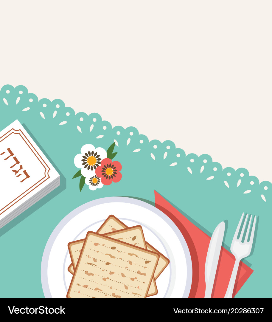 Traditional passover table for dinner Royalty Free Vector