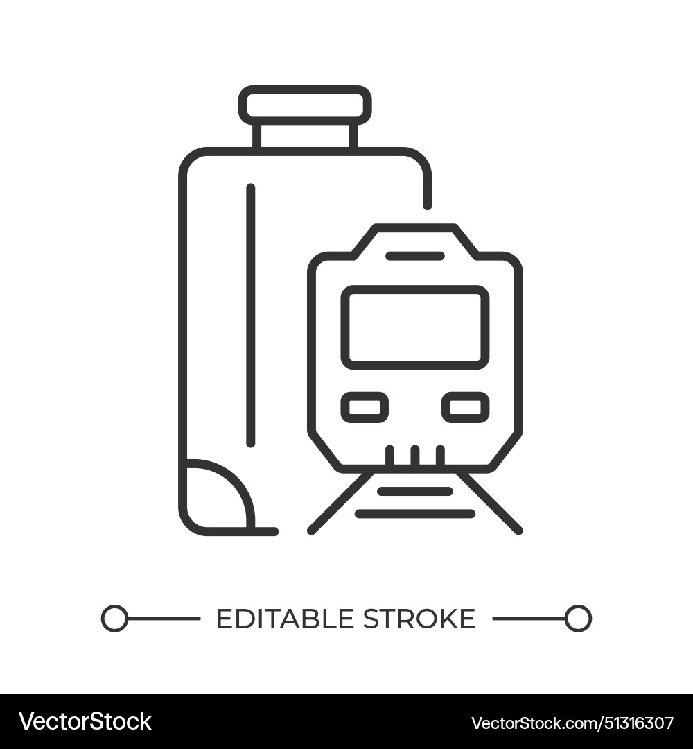 Train travel linear icon Royalty Free Vector Image