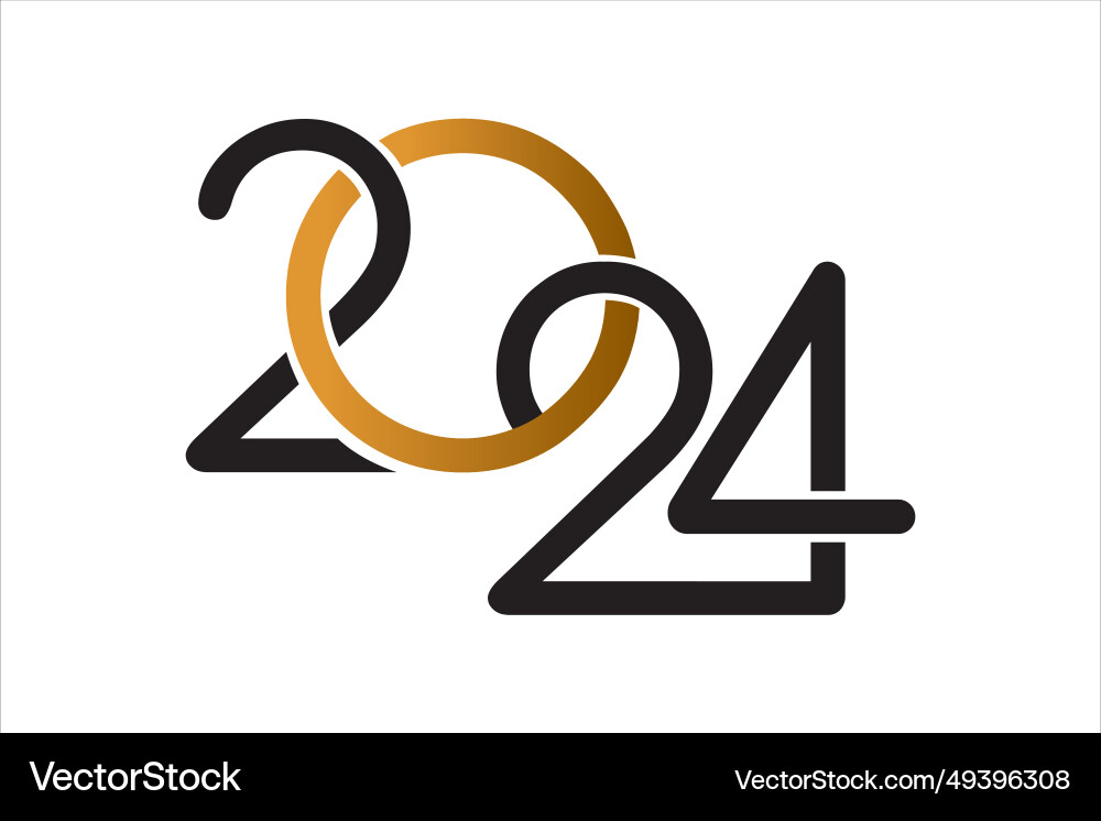 2024 happy new year number design template Vector Image