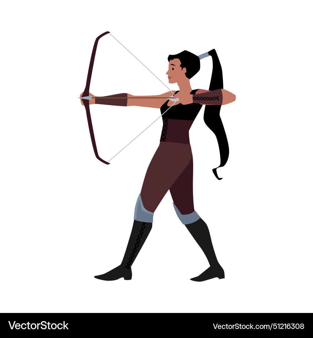 A female archer Royalty Free Vector Image - VectorStock