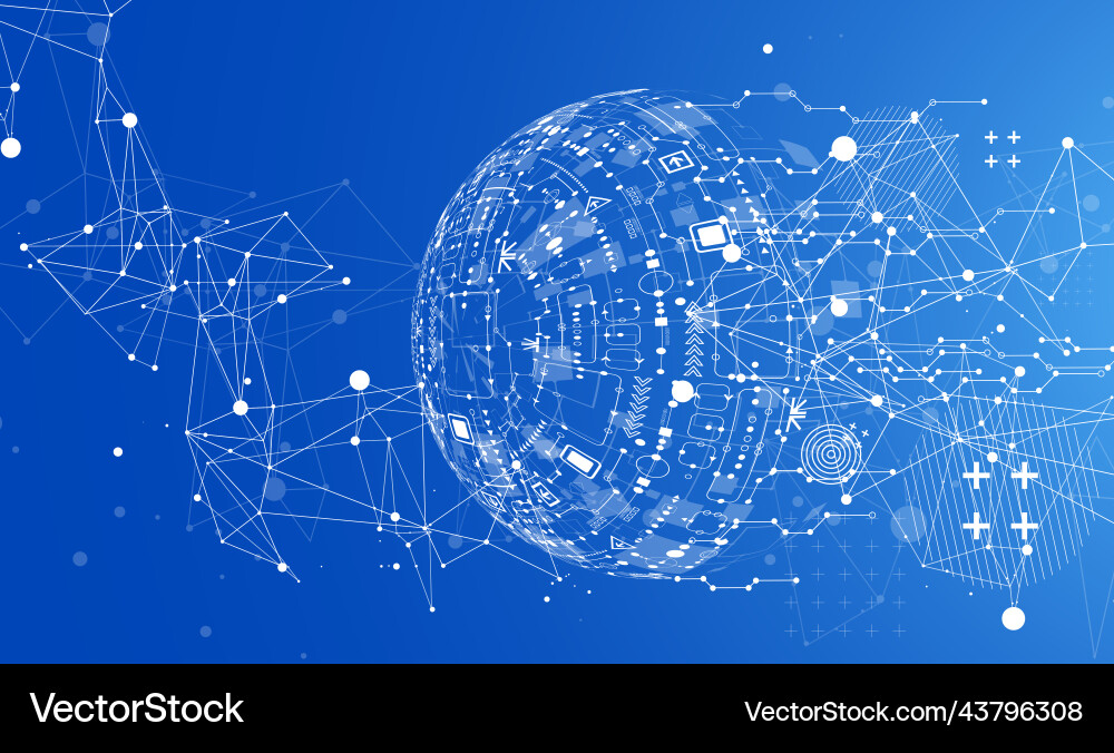 Abstract technology sphere background global Vector Image