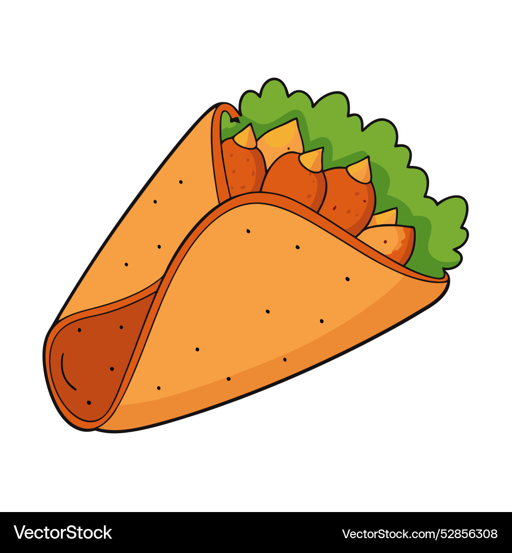 Buffalo chicken wraps on transparent background Vector Image