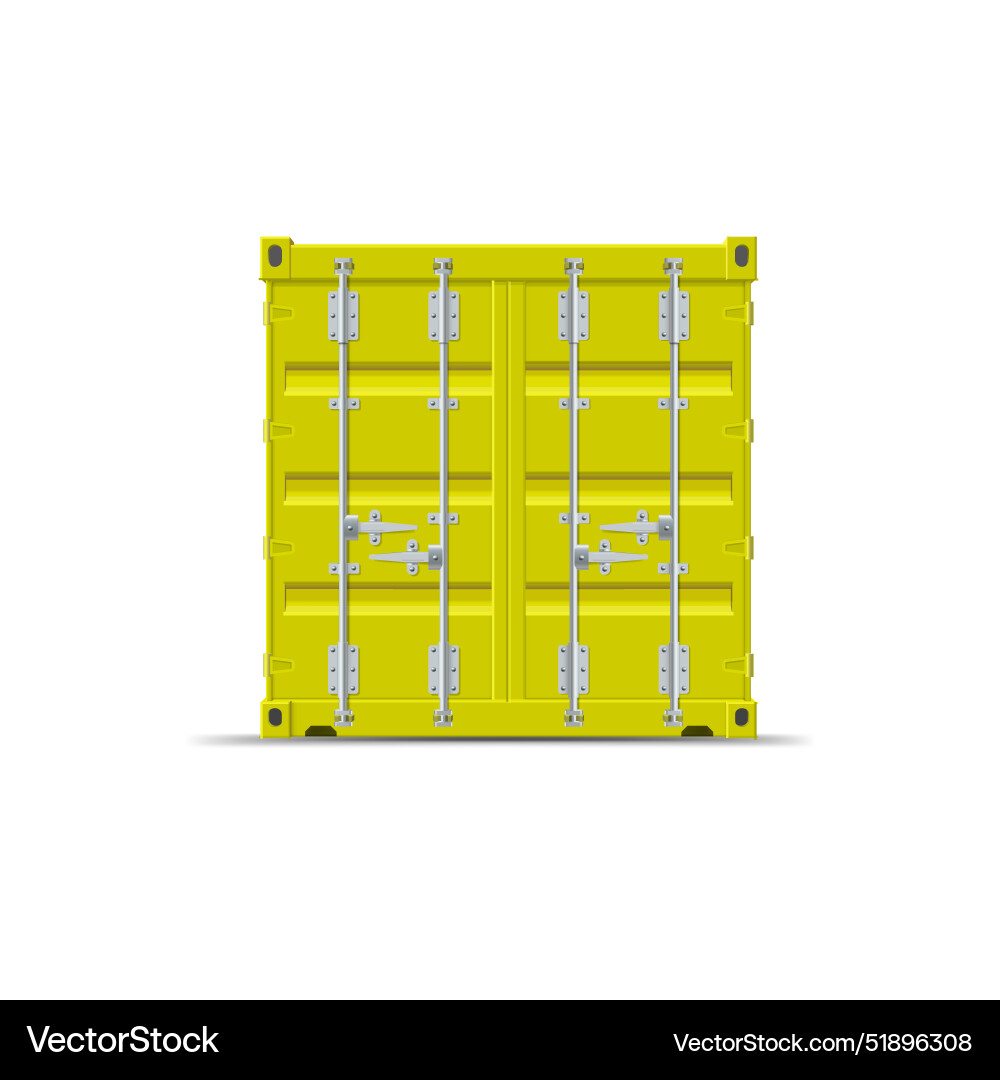 Cargo ship container mockup back view Royalty Free Vector