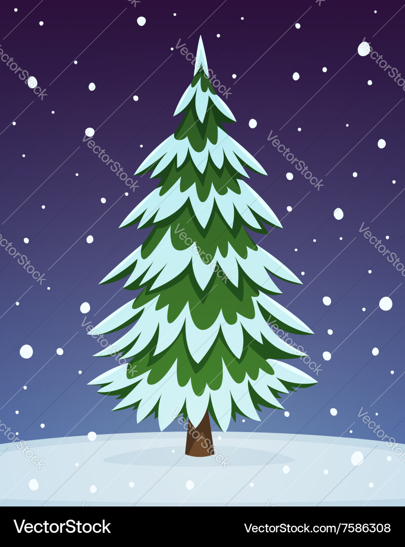 Cartoon pine tree Royalty Free Vector Image - VectorStock