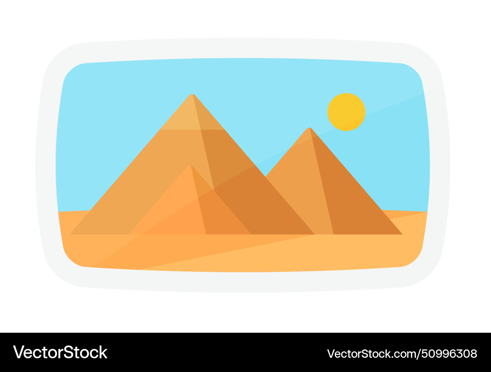 Egyptian pyramids in desert landscape abstract Vector Image