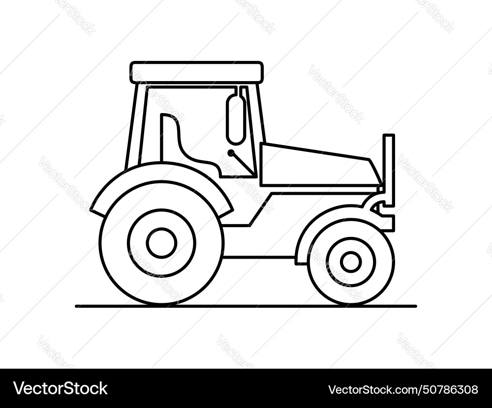 Farming tractor drawing Royalty Free Vector Image