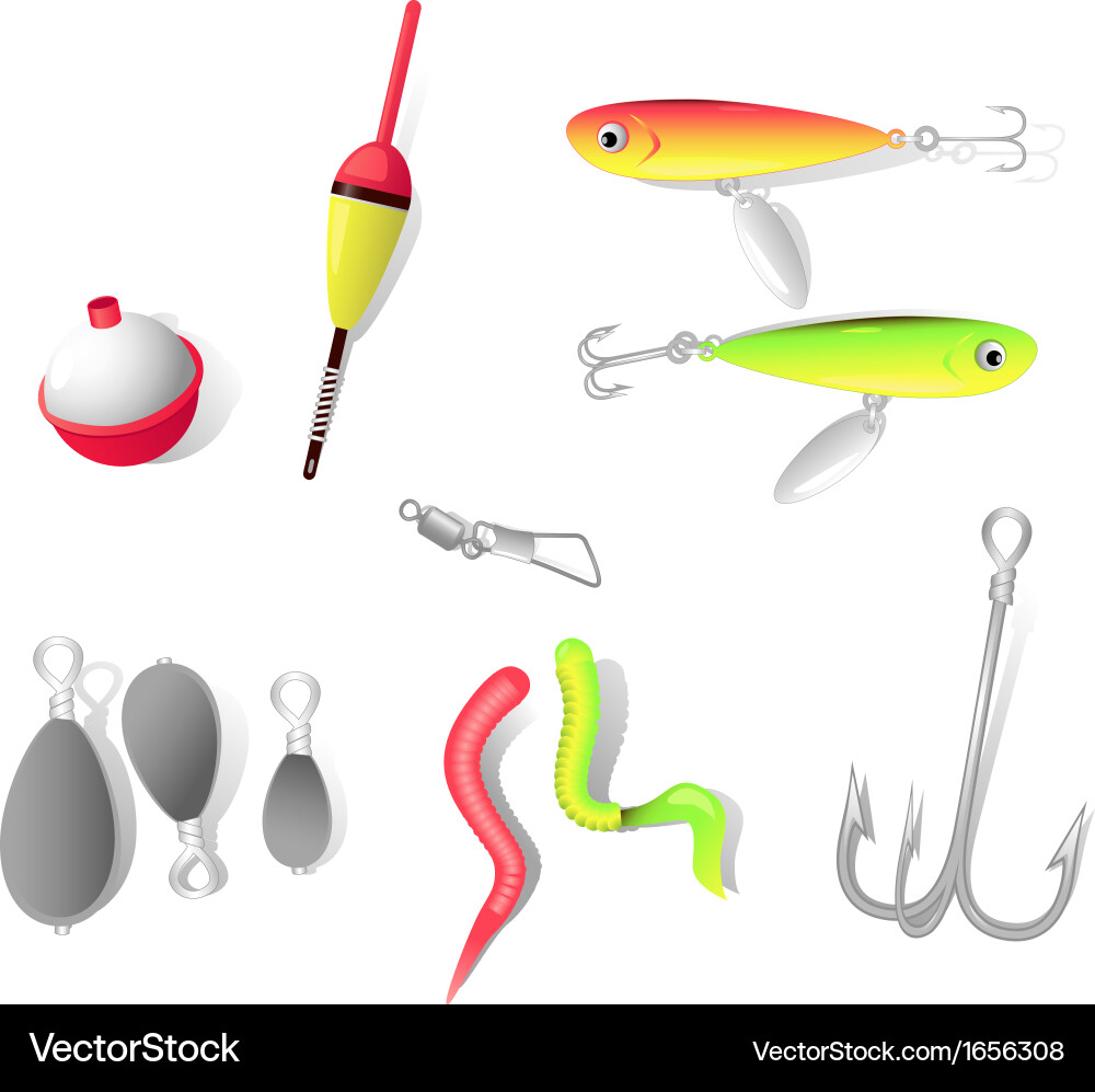Fishing Tackle Set Royalty Free Vector Image - VectorStock