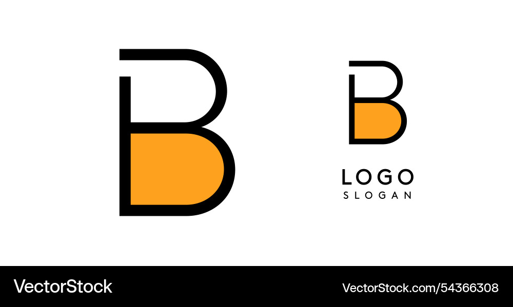 Geometric minimal letter b sleek tech logo for Vector Image