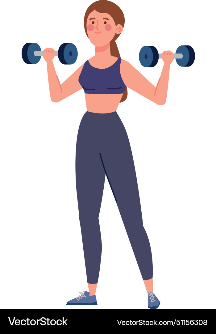 Gym woman cartoon Royalty Free Vector Image - VectorStock
