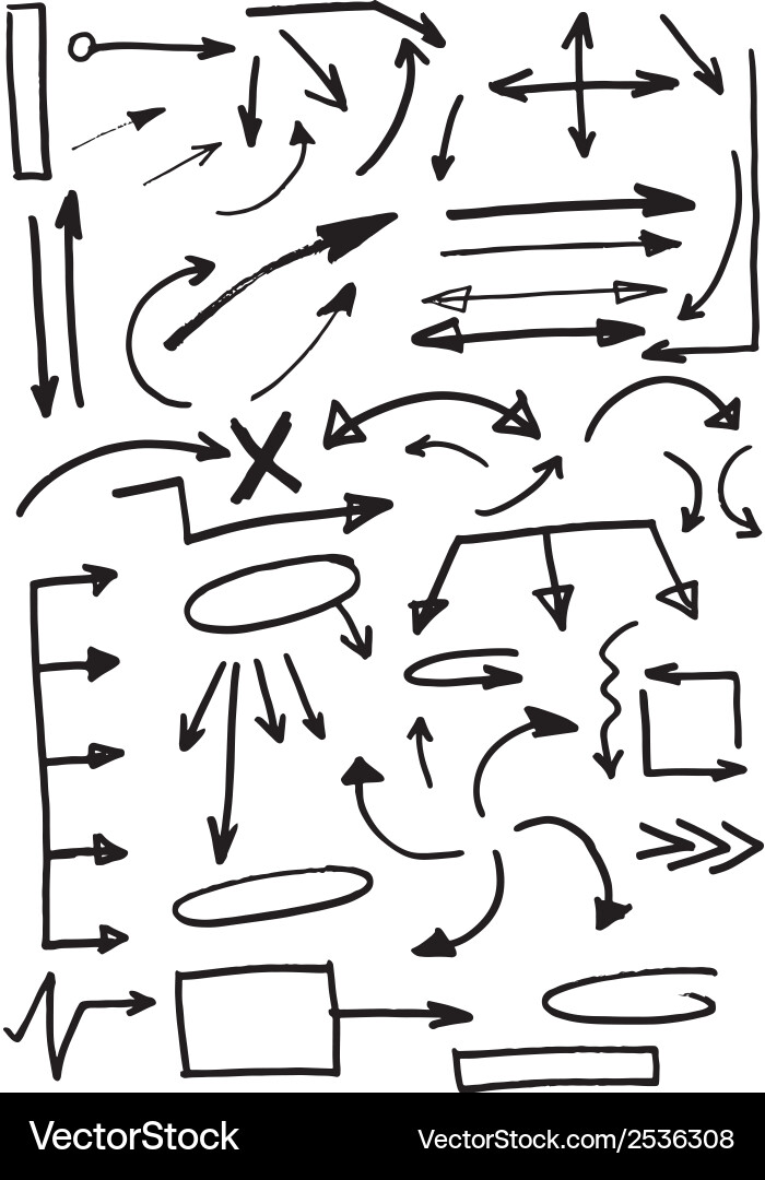 Hand Drawn Doodle Arrows Royalty Free Vector Image