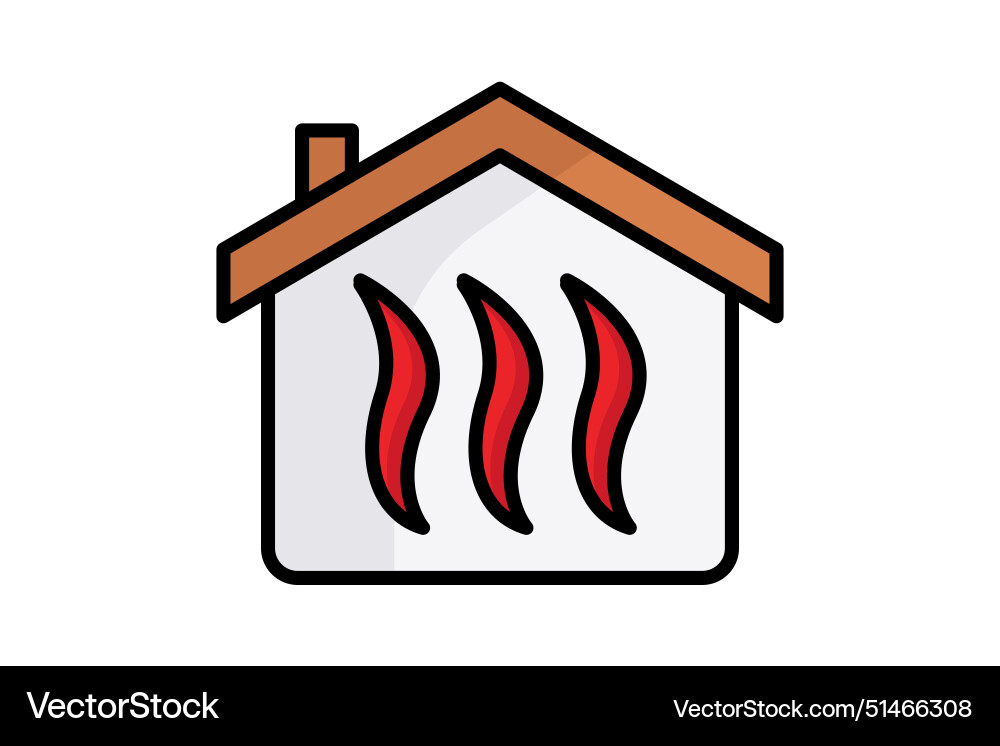 Heating icon house with heat related Royalty Free Vector