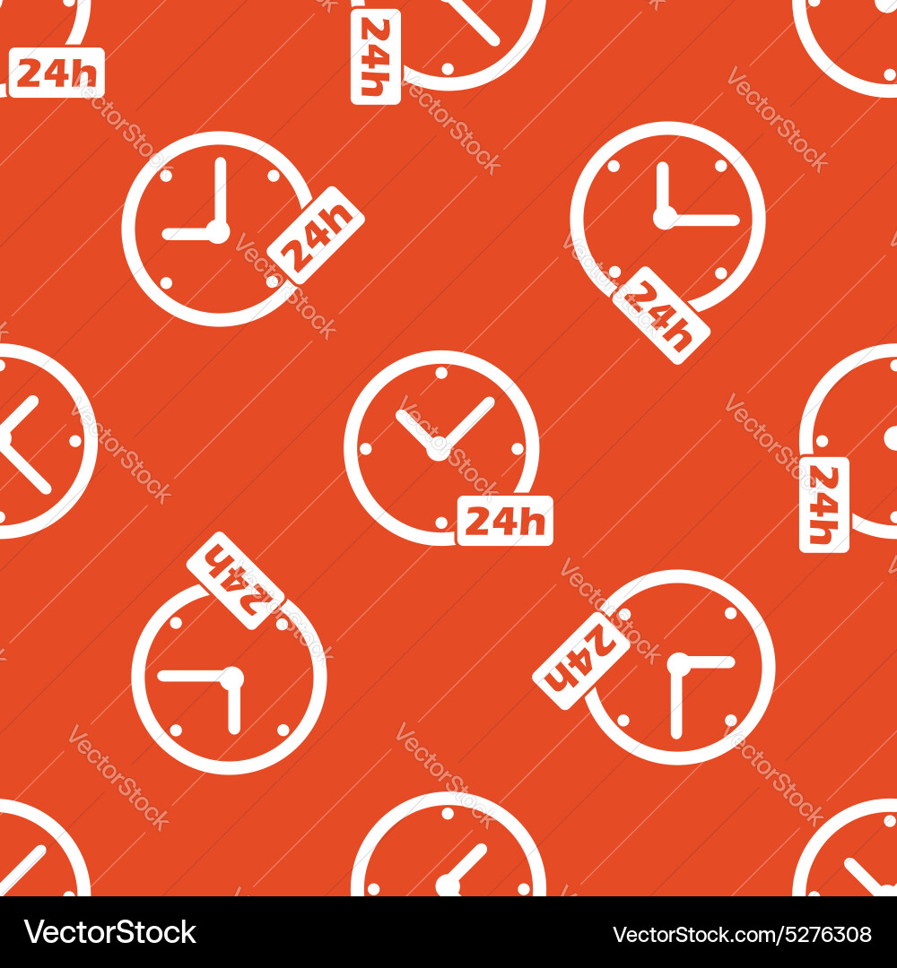 Orange 24h workhours pattern Royalty Free Vector Image