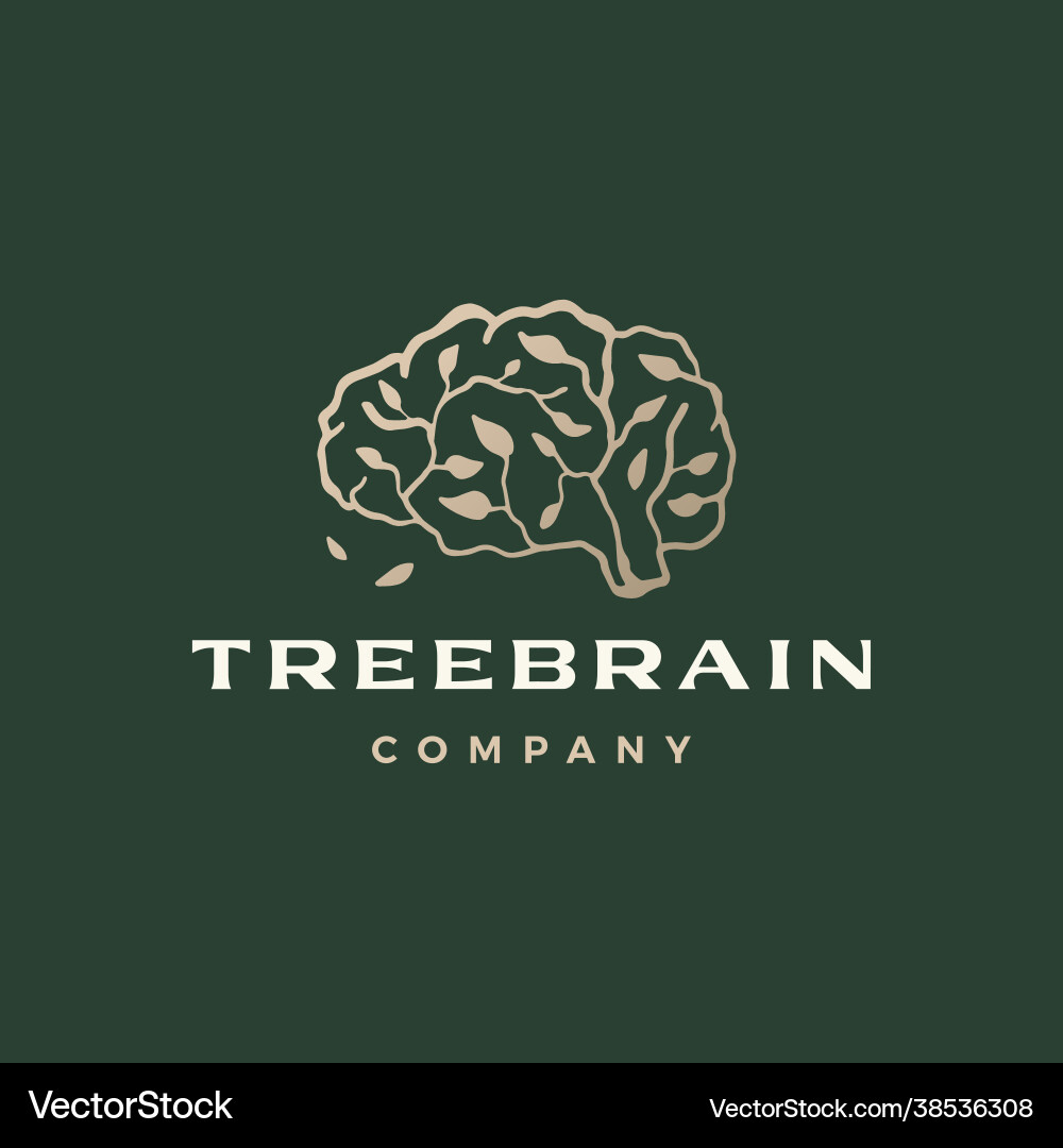 Smart Tree Brain Logo - Denkkonzept Lizenzfreier Vektor
