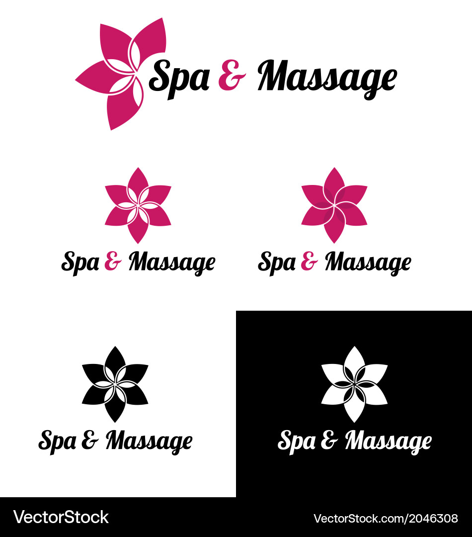 Spa massage logo template Royalty Free Vector Image