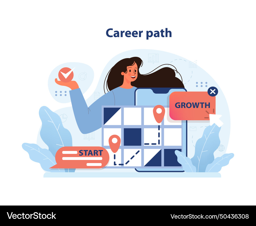 Strategic career path plotting Royalty Free Vector Image