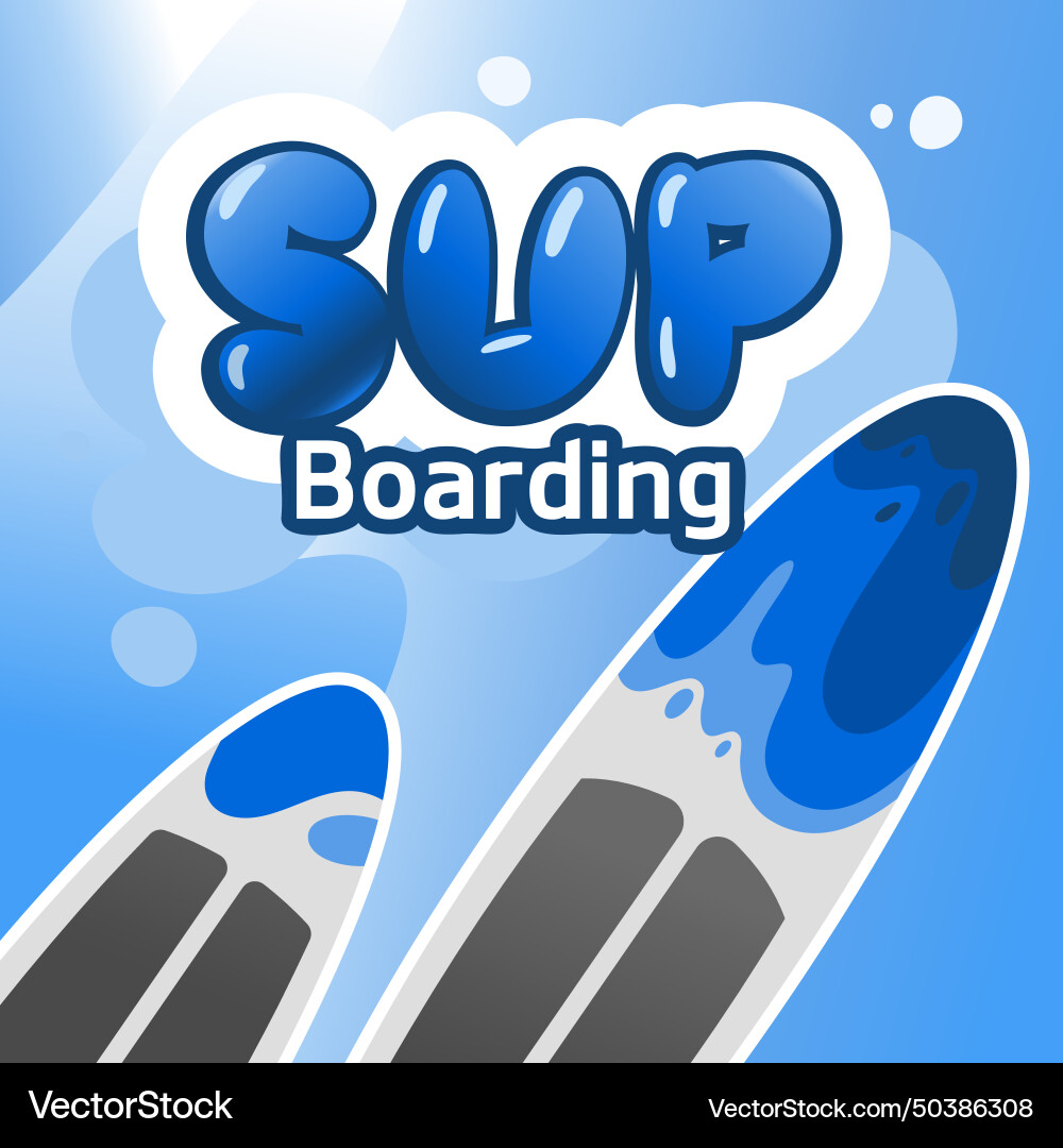 Sup boarding lettering board emblem logo Vector Image