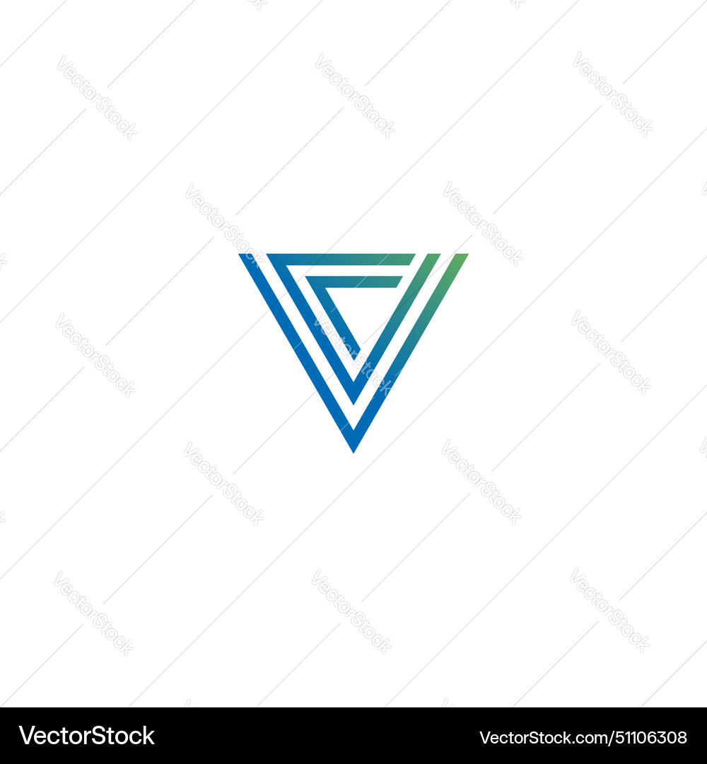 Triangle logo biographic design Royalty Free Vector Image