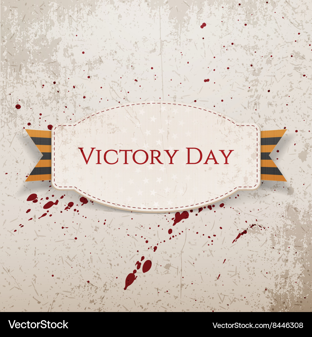 Victory day paper white label Royalty Free Vector Image