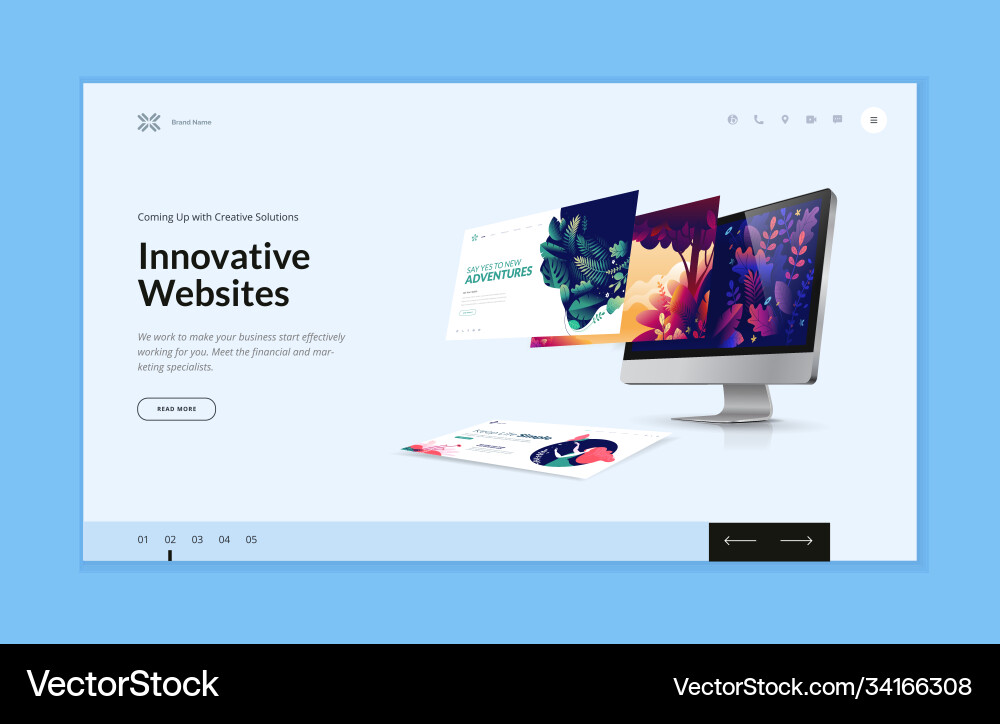 Website template design Royalty Free Vector Image