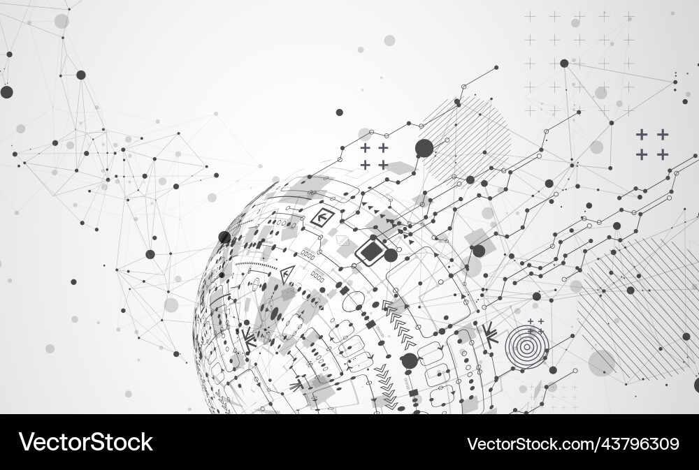 Abstract technology sphere background global Vector Image