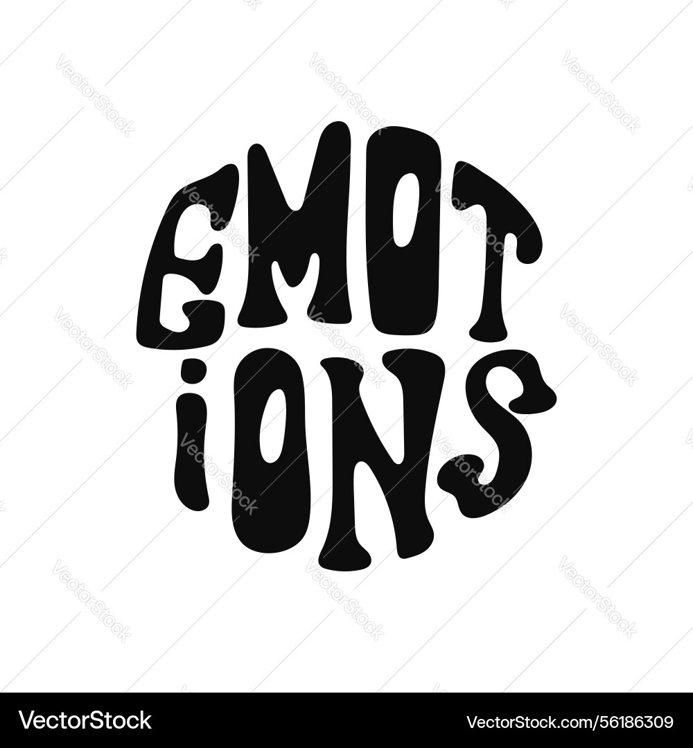 Groovy retro emotions typography design with bold Vector Image