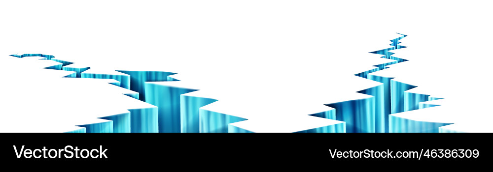 Ice crack effect break frozen hole surface Vector Image