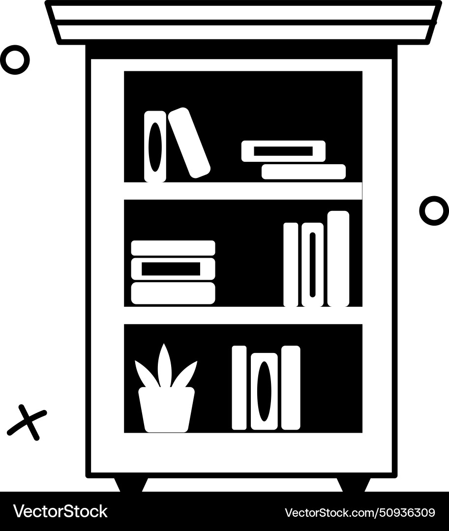 Library bookcase Royalty Free Vector Image - VectorStock