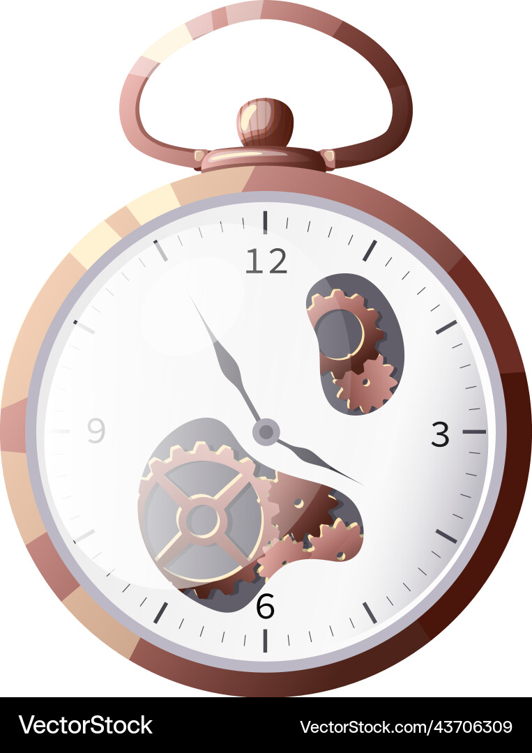 Old watch pocket cartoon Royalty Free Vector Image