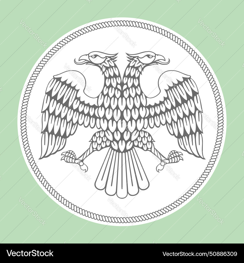 Retro russian double-headed eagle vintage emblem Vector Image