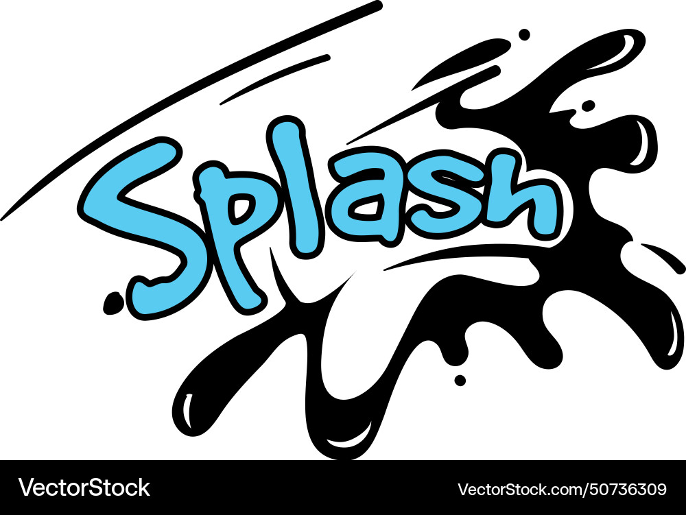 Splash comic effect cartoon ink drop sticker Vector Image