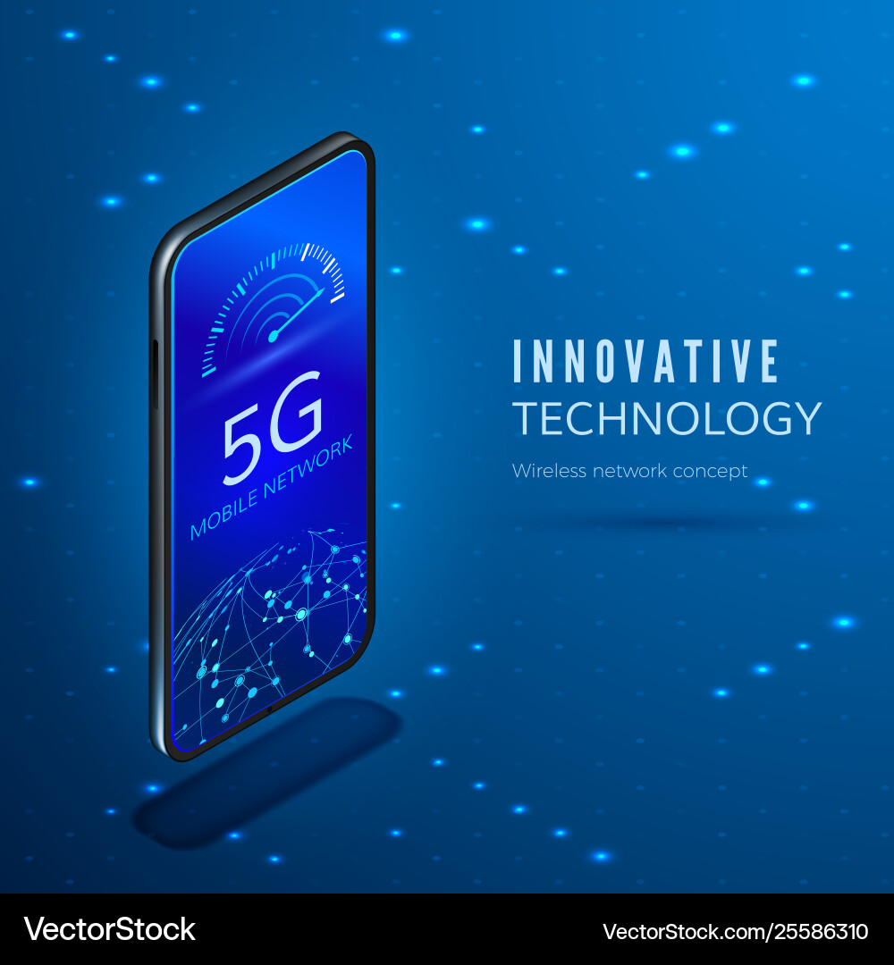 5g concept fifth generation mobile wireless Vector Image