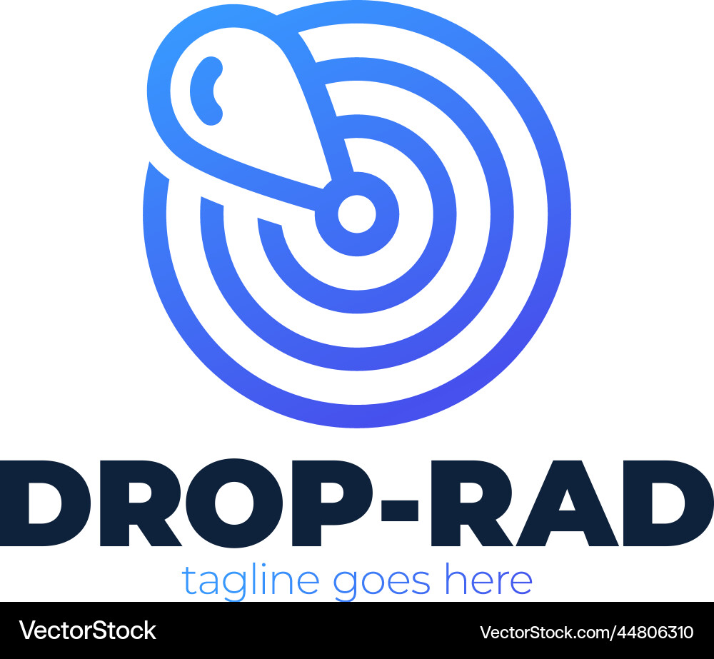 Drop Radar Signal Logo Royalty Free Vector Image