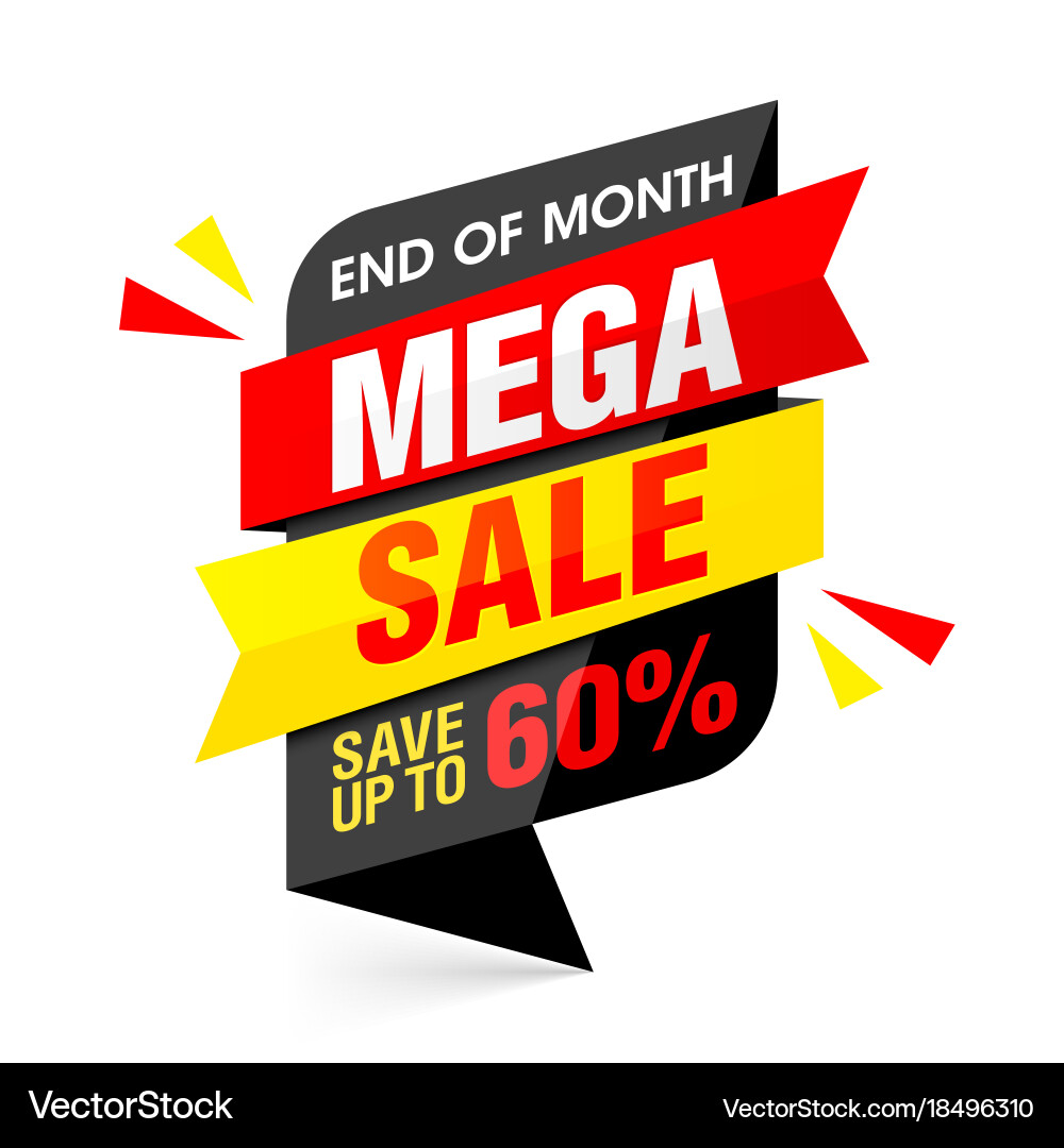 End of month mega sale banner Royalty Free Vector Image End of month mega sale banner Royalty Free Vector Image