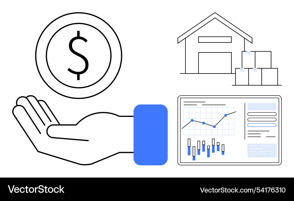 Financial growth and inventory management Vector Image
