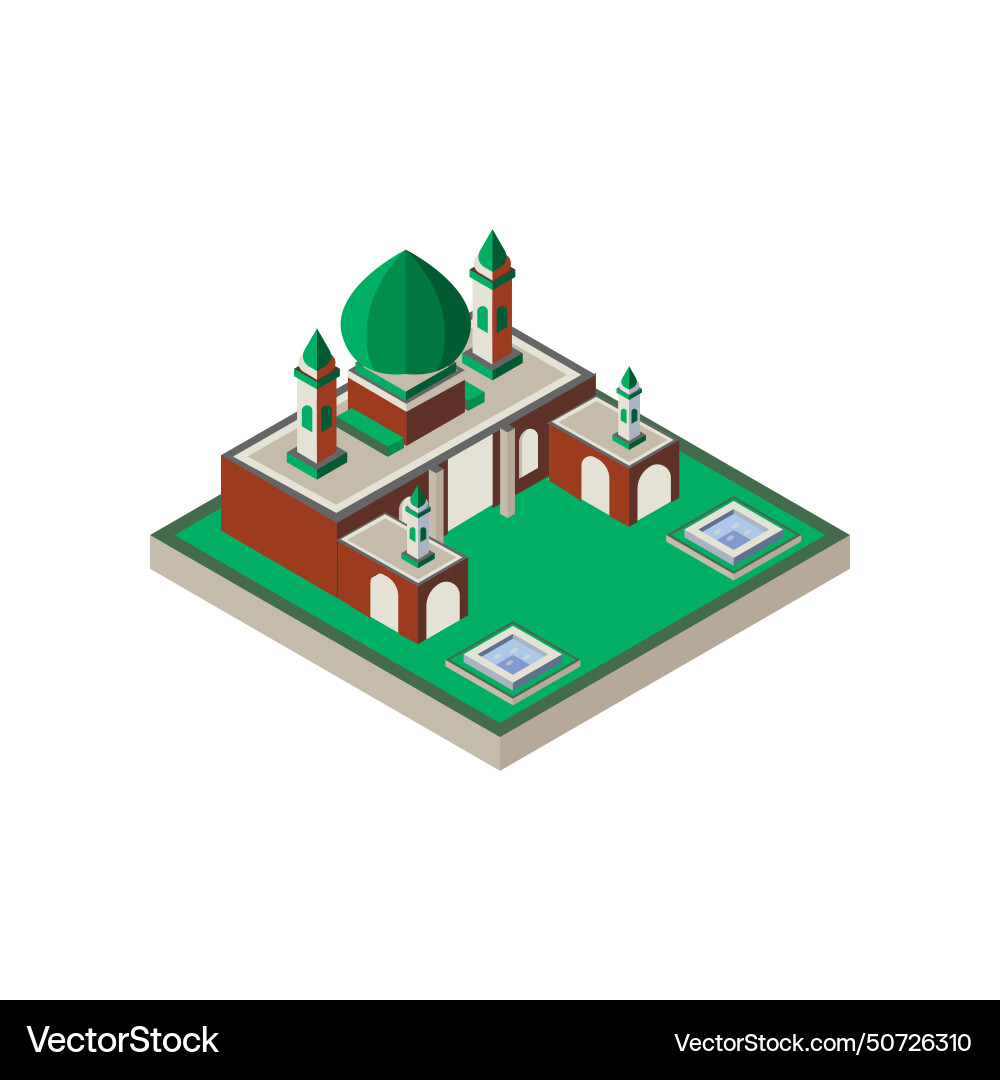 Isometric mosque concept design building Vector Image