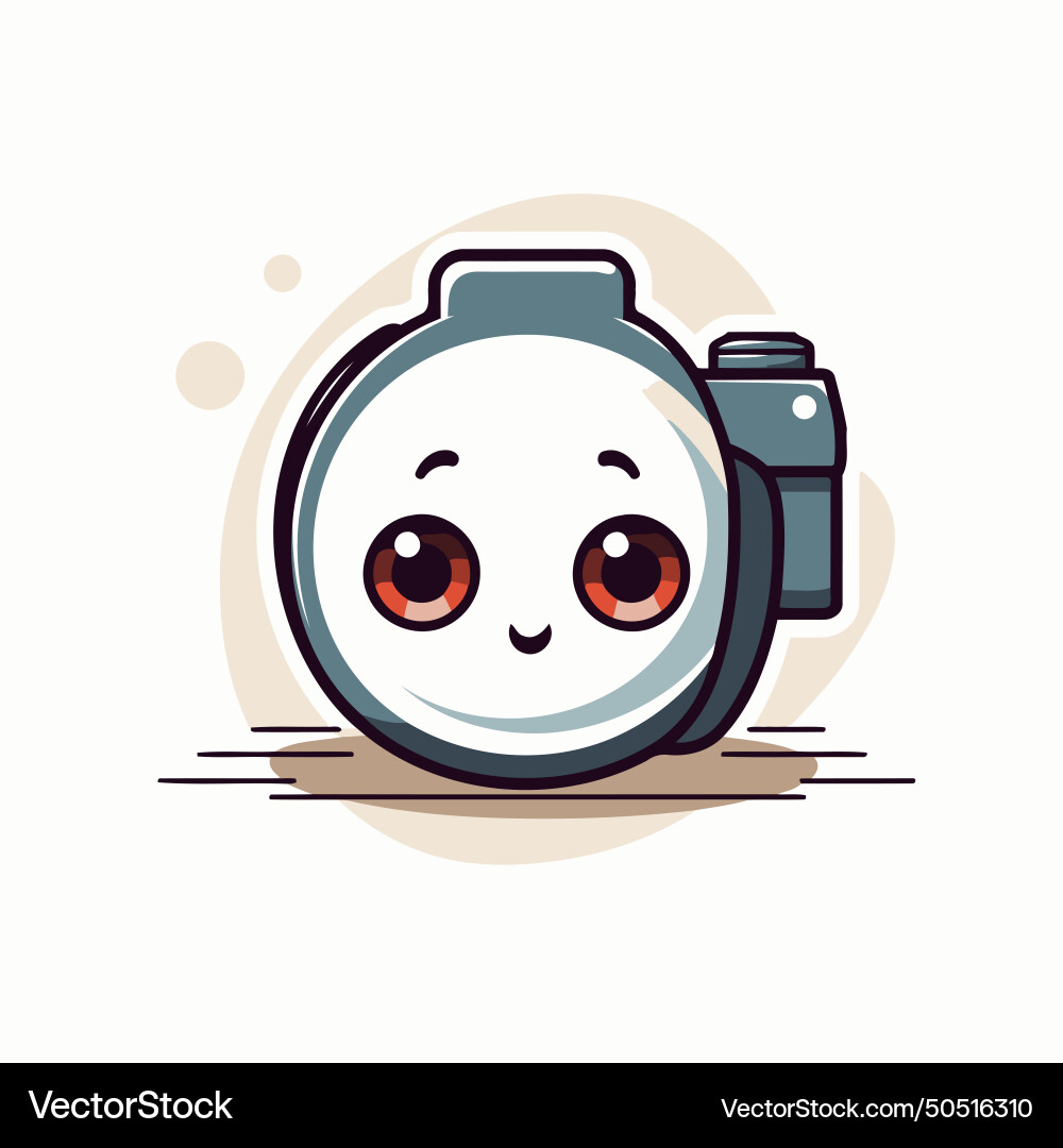 Kawaii camera icon in flat cartoon style Vector Image