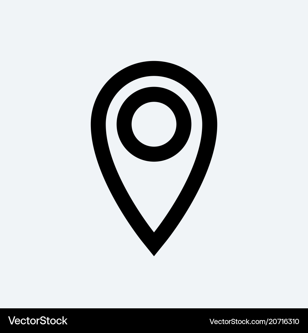 Location pin outline gps icon Royalty Free Vector Image